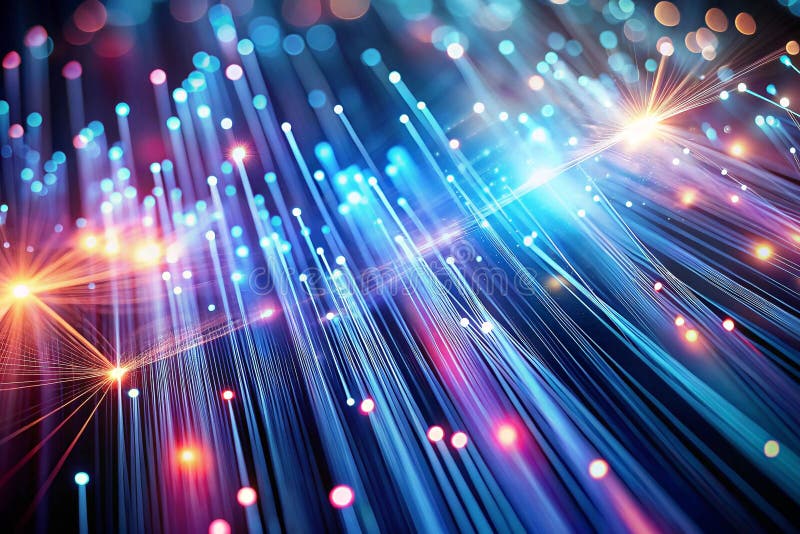 Abstract Digital Fiber Optic Network Stock Illustration - Illustration ...