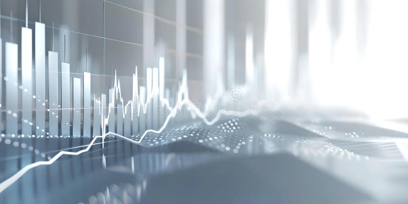 Abstract Financial Chart with Line Graph on Blue Tech Background ...