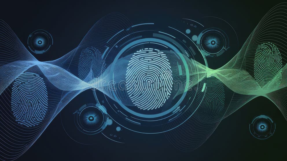 Abstract Digital Fingerprint Design Symbolizing Identity and Technology ...