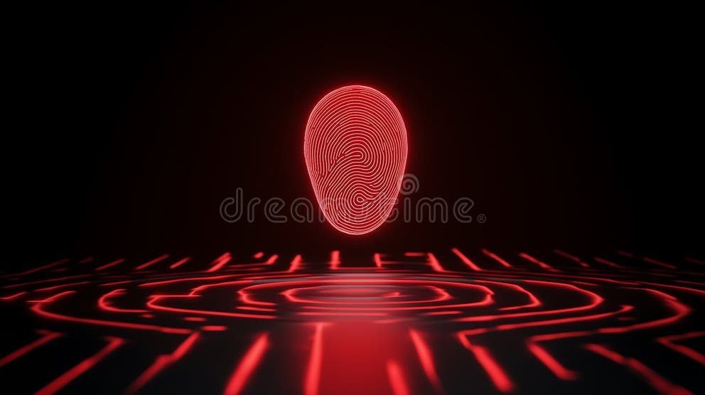 Abstract Digital Fingerprint Hologram Representing Biometric Data ...
