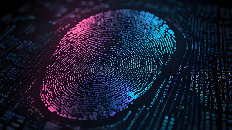 Abstract Digital Fingerprint Representing AI-driven Security Stock ...