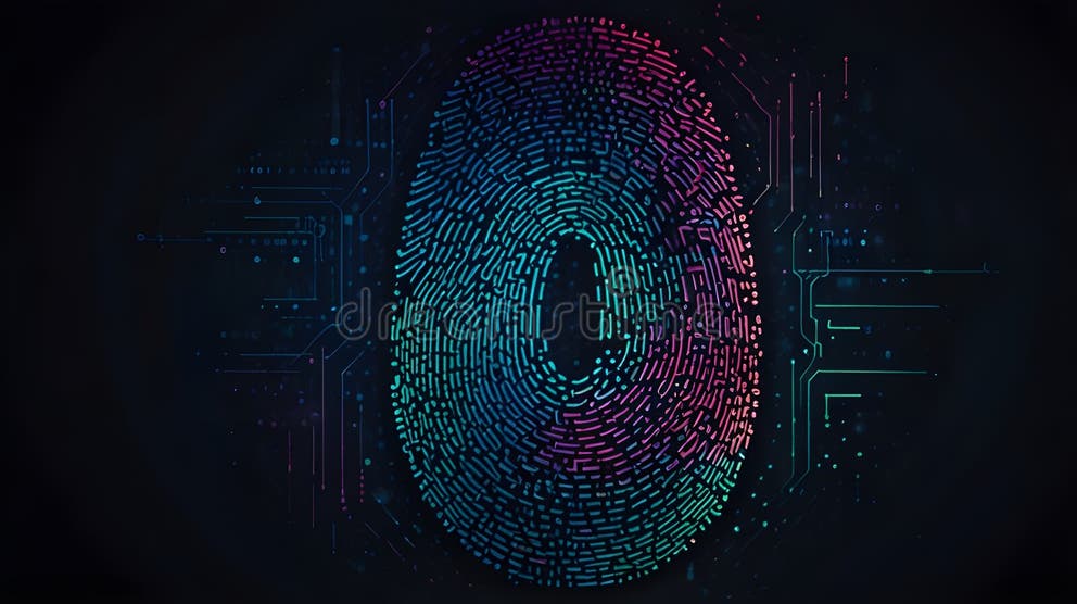 Abstract Digital Fingerprint Representing AI-driven Security Stock ...