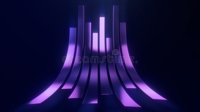 Abstract Digital Flow of Multicolored Glowing Metal Lines on Futuristic ...