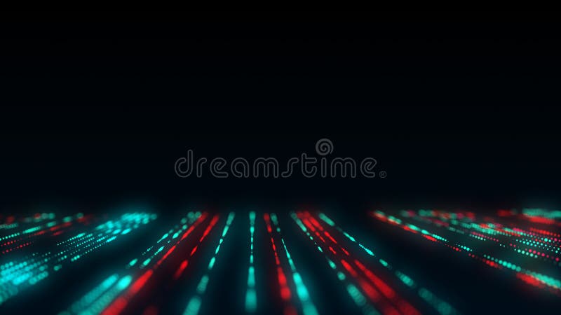 Abstract Digital Flow Particles Cyber Network Connection Background Big Data Visualization