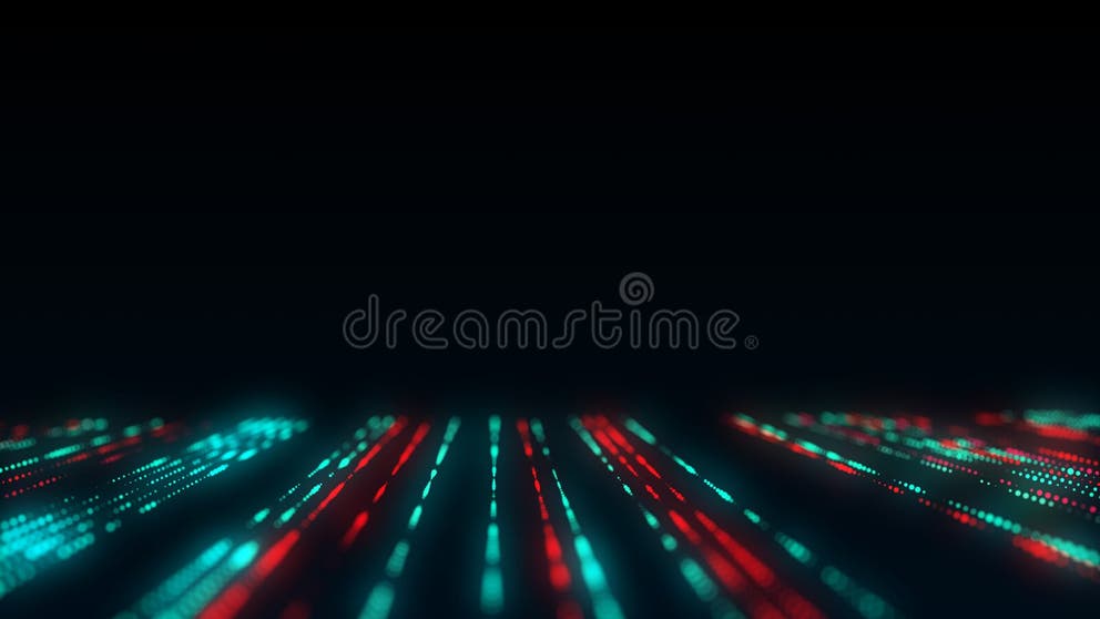 Abstract Digital Flow Particles Cyber Network Connection Background Big Data Visualization