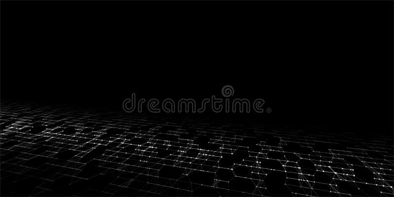 Abstract Digital Flow Particles. Cyber Network Connection Background ...