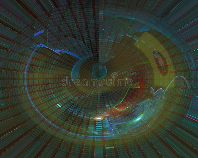 Abstract Digital Fractal, Fantasy Design Banner Rendering Scientific ...