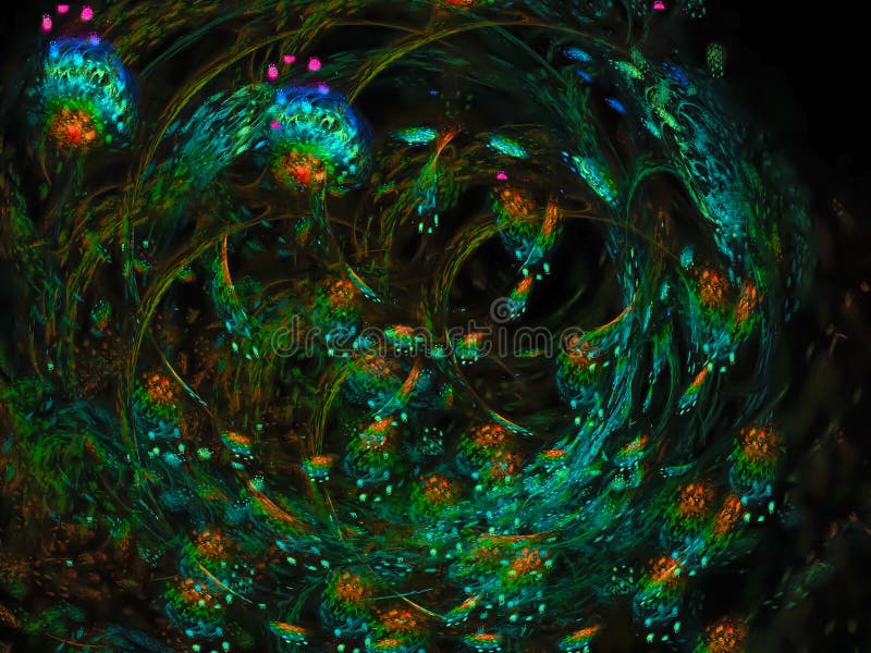 Abstract Digital Fractal , Reflection Banner Design Backdrop Stock ...