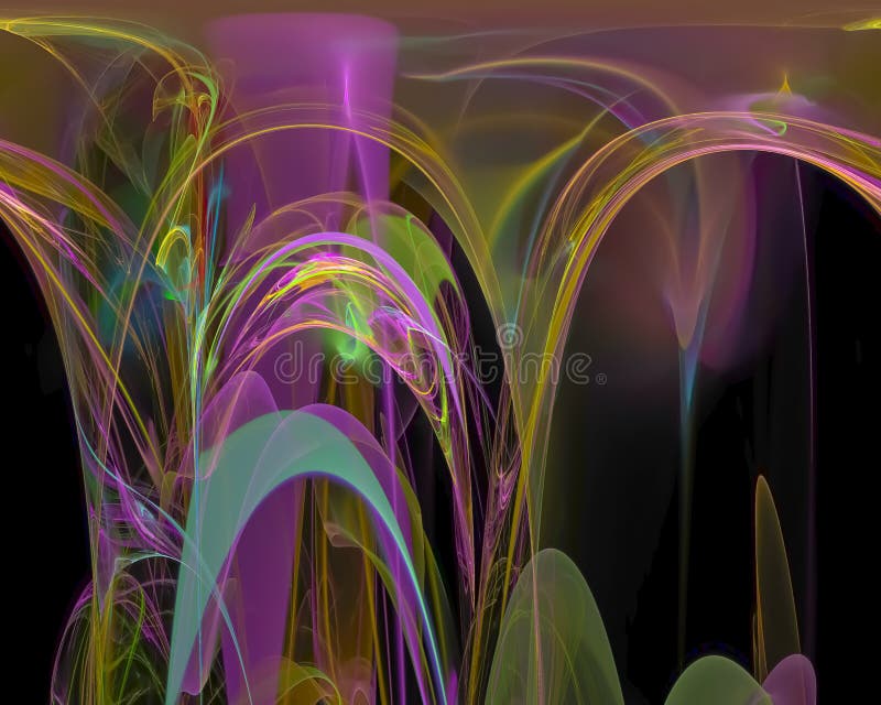 Abstract Digital Fractal Soft Flame Decorative Card Curl Creative ...