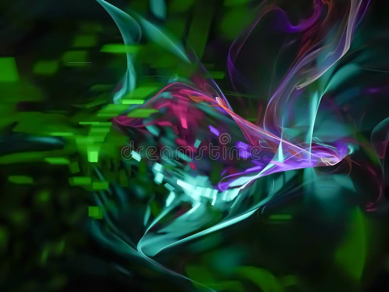 Abstract Digital Fractal, Wallpaper Dynamic Texture Creative Glow Cover ...