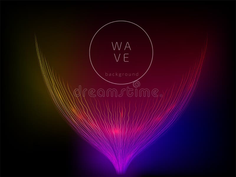 Abstract Digital Future Wave Lines Vector Background in Circle Shape ...