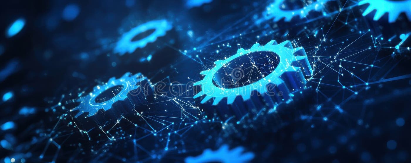 Data Concept Gears Digital Background Digital Abstract Technology ...