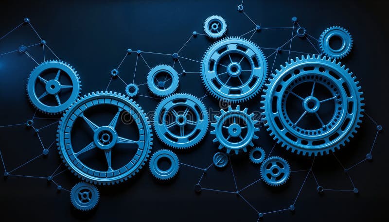 Abstract Digital Gears Representing Technology and Teamwork, Innovation ...