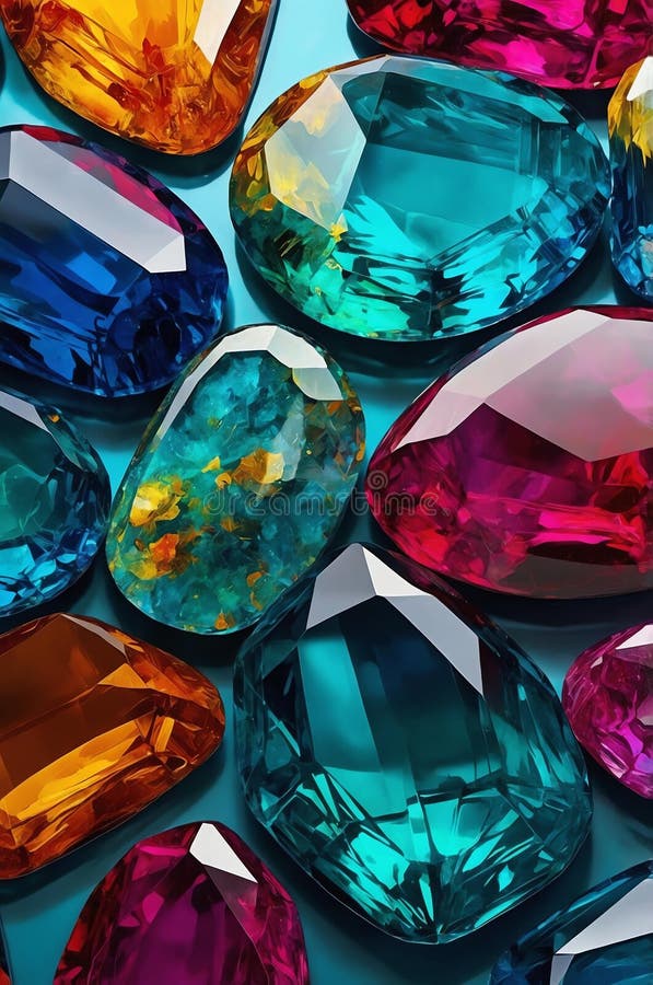 Abstract Digital Glass Painting Gemstone Theme for Bac Ai Generated ...