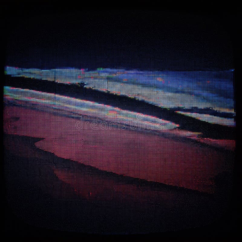 Abstract Digital Glitch Art with Pink and Blue Pixel Grid Stock ...