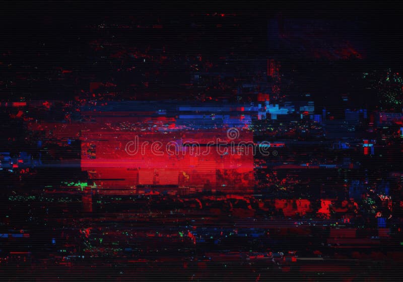 Abstract Digital Glitch Art Red Blue Black Noise Texture Stock ...