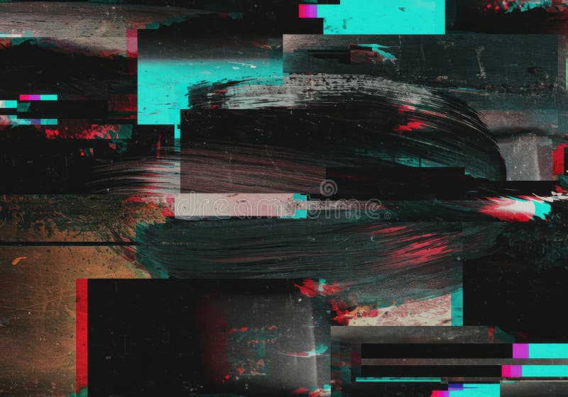 Abstract Digital Glitch Art with Vibrant Colors and Texture Stock Image ...