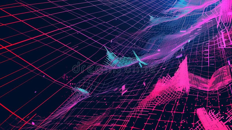 Abstract Digital Glitch Background with Distorted Lines and Pixels ...
