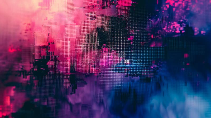 Abstract Digital Glitch Background with Distorted Pixels and Glitchy ...