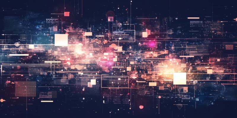 Abstract Digital Glitch Effect with Fragmented Pixels and Distorted ...