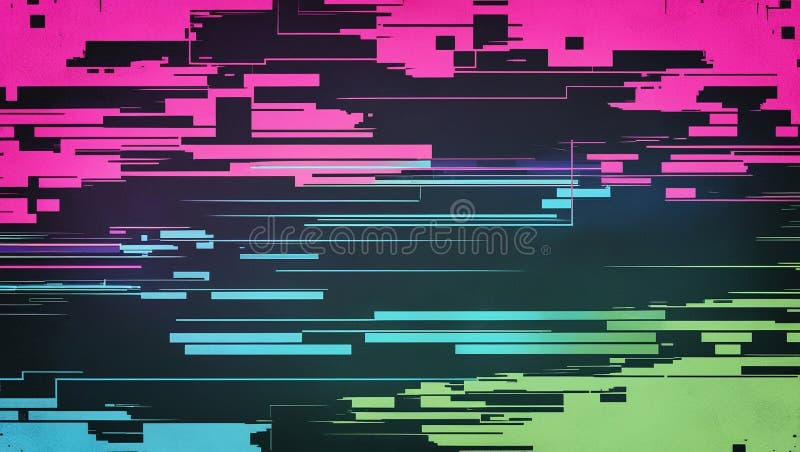 Abstract Digital Glitch Tech Cyberpunk Pixelation Distorted Lines ...