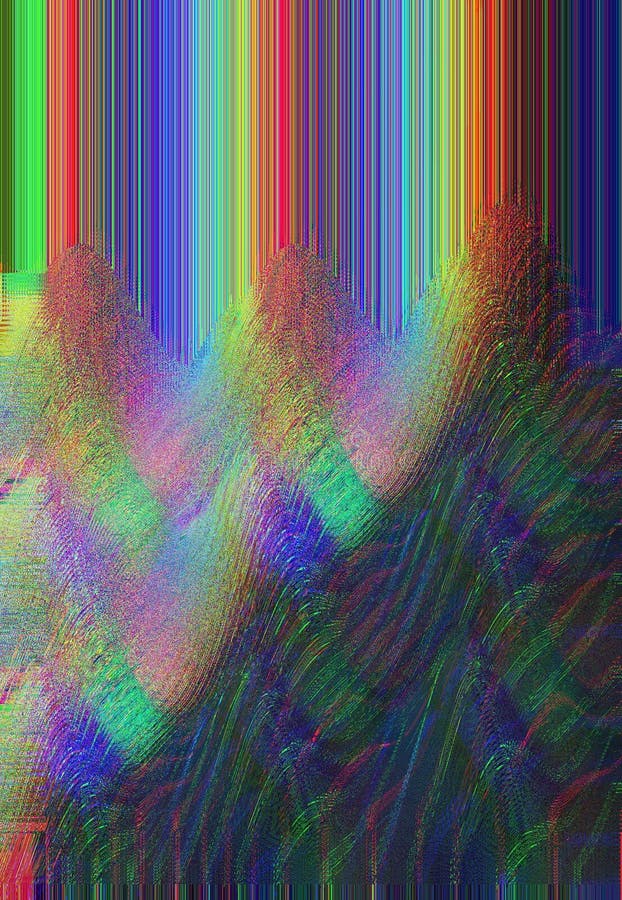 Glitch Wave Function Visualization 3D Render Illustration Stock ...