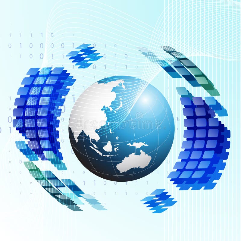 Abstract Digital Global Technology Concept, Abstract Backgroun Stock ...