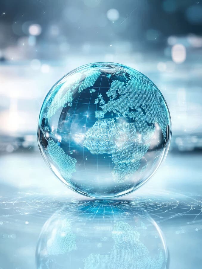 Glowing Digital Sphere Intricate Connections Symbolizing Futuristic ...