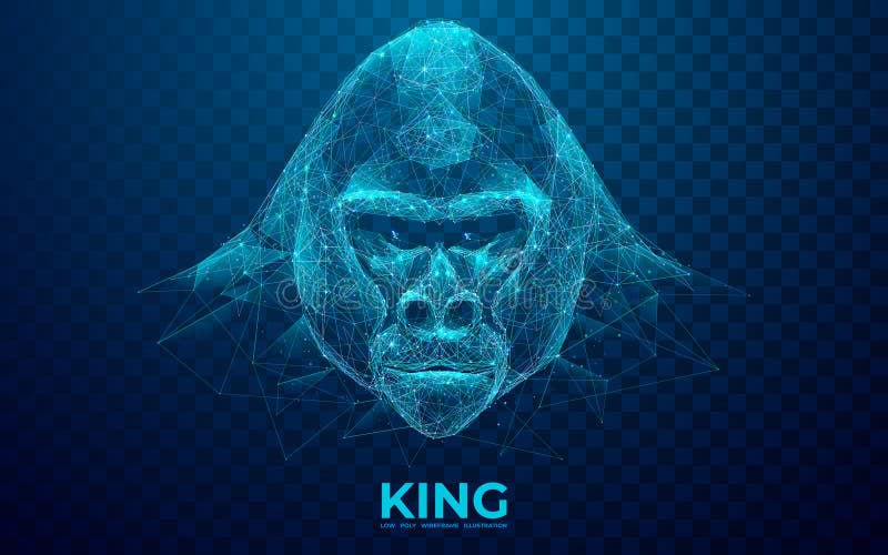 Abstract Digital Gorilla. Low Poly Wireframe Vector Illustration Stock ...