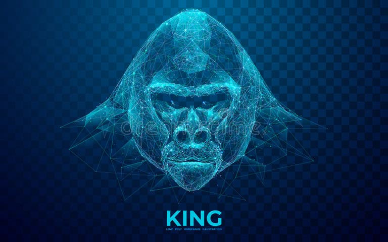 Abstract Digital Gorilla. Low Poly Wireframe Vector Illustration Stock ...