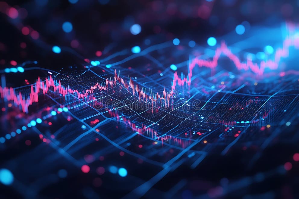 Abstract Digital Graph Showing Data Fluctuations Stock Illustration ...