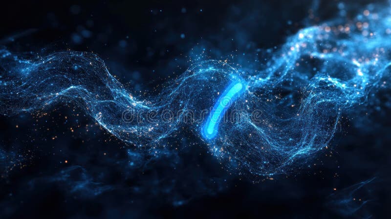 Abstract Digital Graphic Design with Vibrant Blue Neon Line Pattern ...