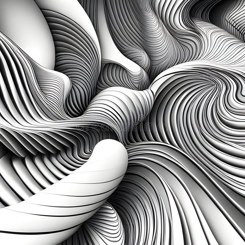Abstract Digital Graphics Design Created with Lines and Curves 3d ...