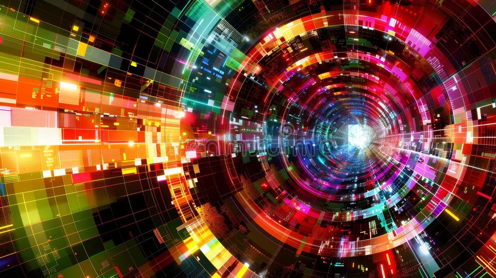 Abstract Digital Graphics Featuring Lines and Patterns Symbolizing ...