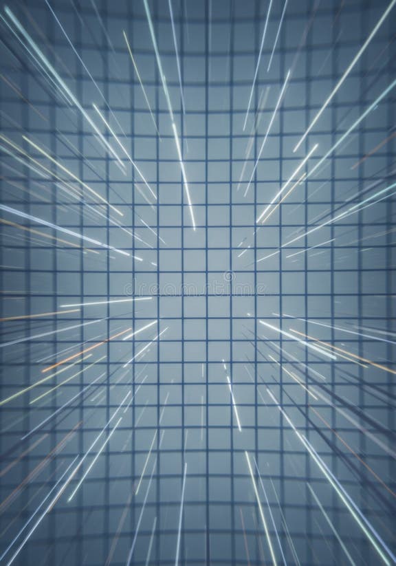 Abstract Digital Grid with Glowing Lines and Blue Background Stock ...