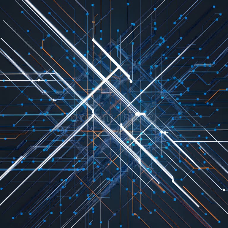 Abstract Digital Grid Pattern with Intersecting Lines and Vibrant ...