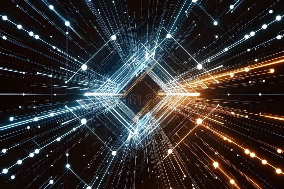 Abstract Digital Grid Pattern with Intersecting Lines and Vibrant ...