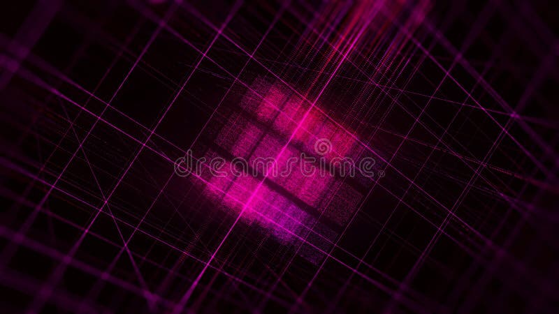 Abstract Digital Grid in a Shape of Rotating Box, Seamless Loop ...