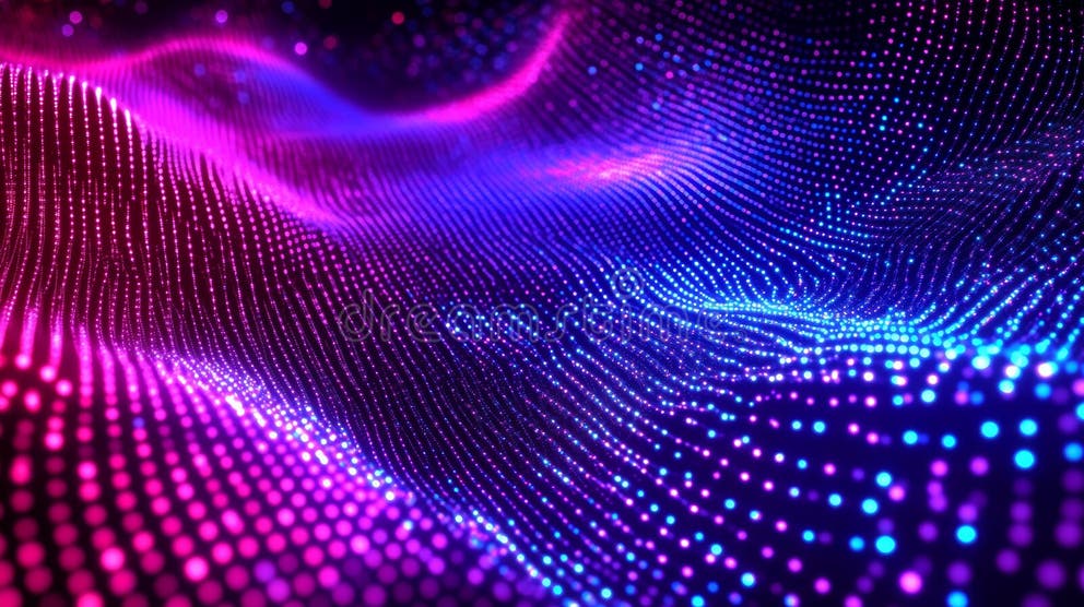 Abstract Digital Grid Visualization with Interconnected Data Points in ...