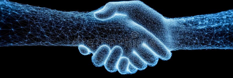 Abstract Digital Handshake on Blockchain-Style Network Representing ...