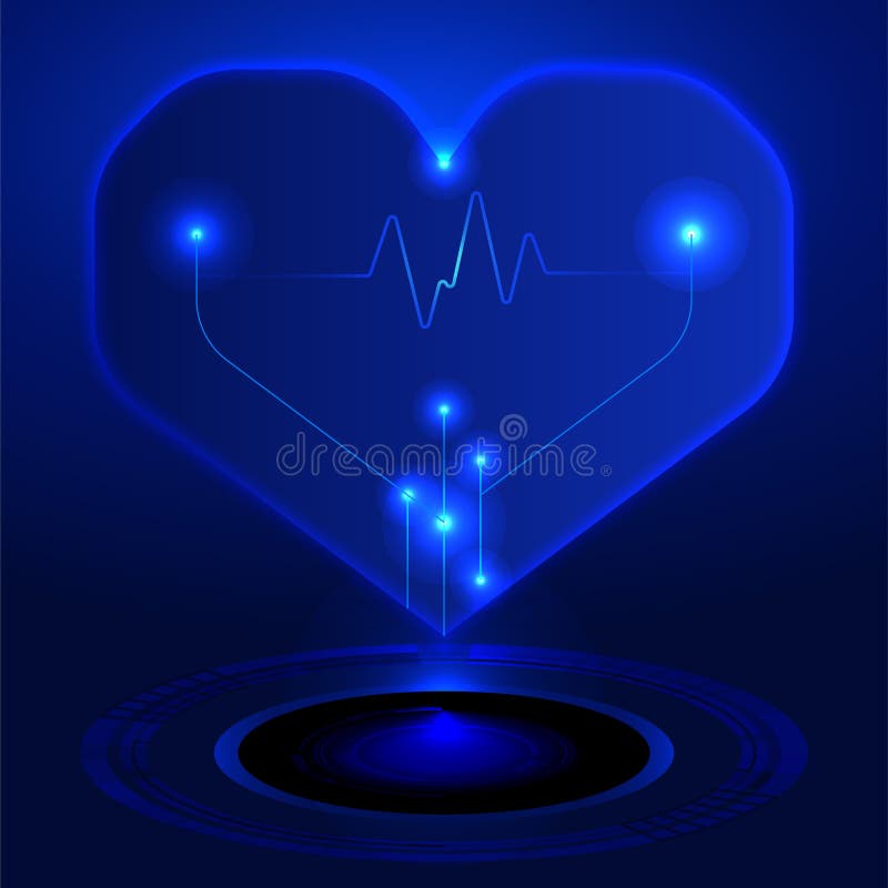 Abstract Digital Heart Background and Sound Wave Icon Stock Vector ...