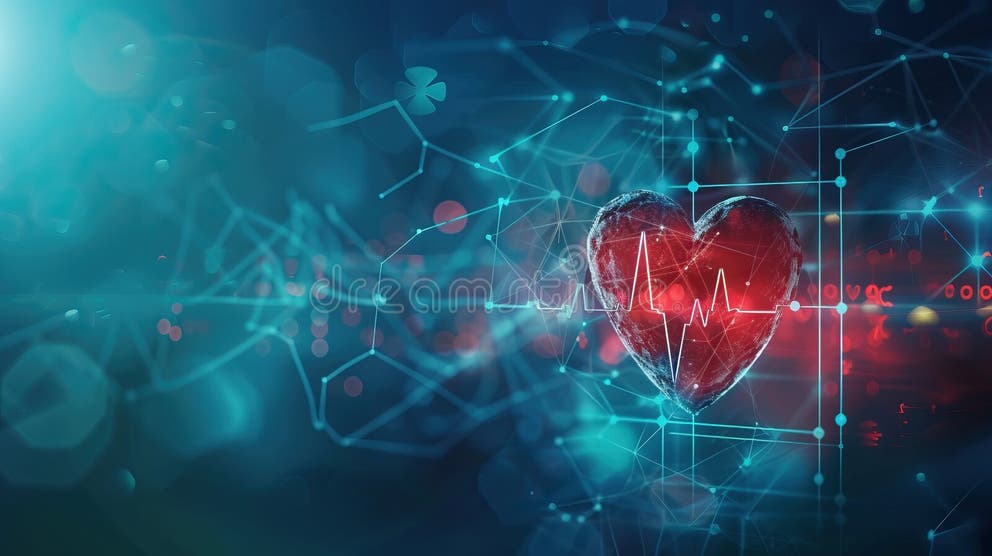 Abstract Digital Heartbeat Pulse Network Stock Illustration ...