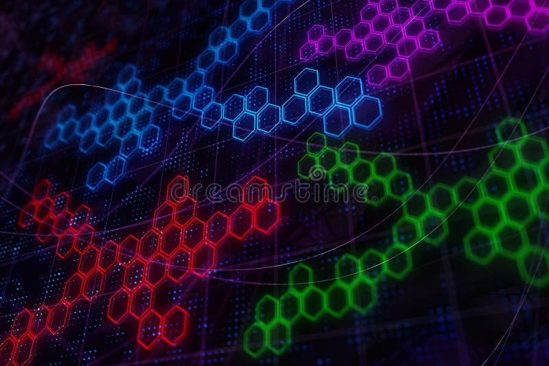 Digital hexagon texture stock illustration. Illustration of board ...