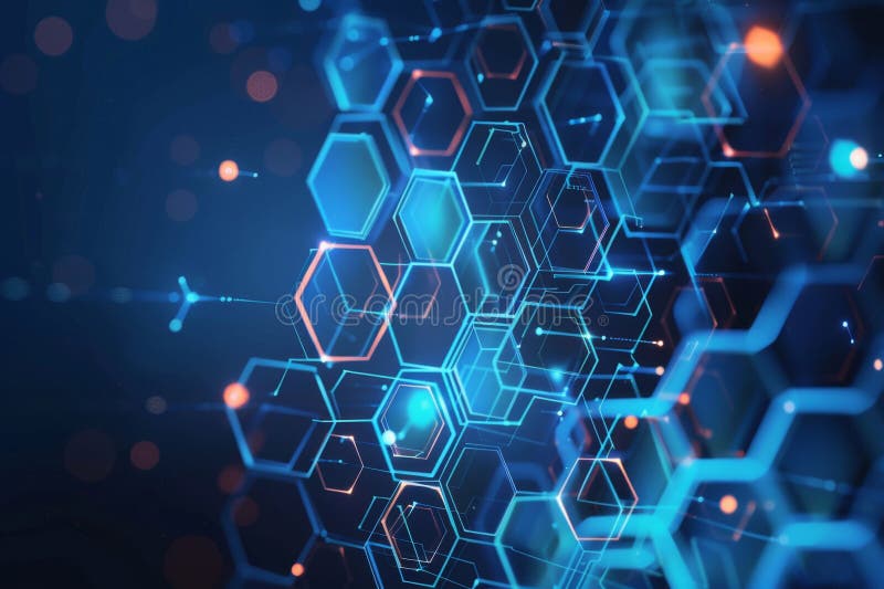 Abstract Digital Hexagonal Molecular Structure Stock Illustration Illustration Of Grid