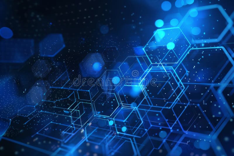 Abstract Digital Hexagonal Structure Background, Portraying Intricate ...