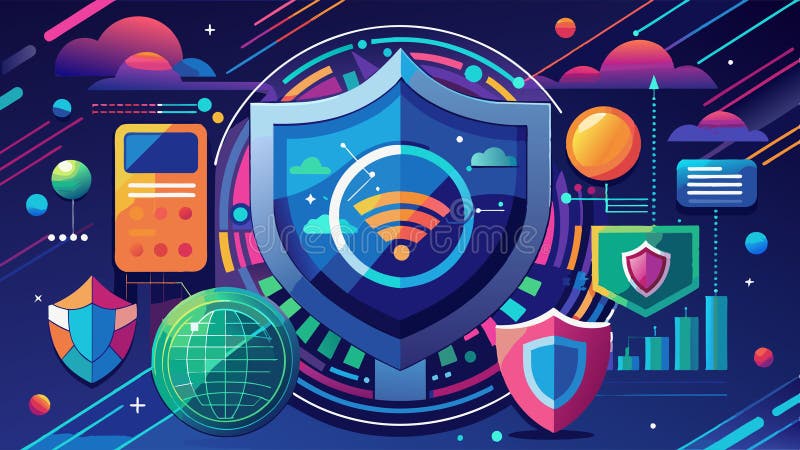 Abstract Digital Hi Technology Background. Internet Security Concept Stock Vector - Illustration ...