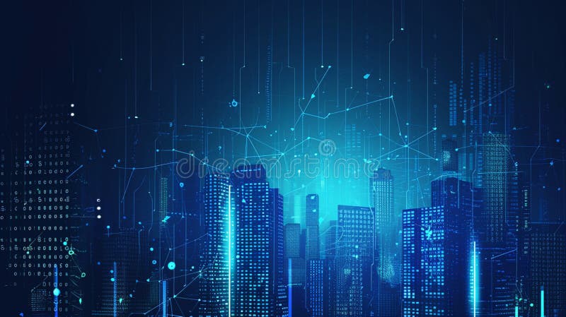 Abstract Digital High Tech City Design for Banner Background ...