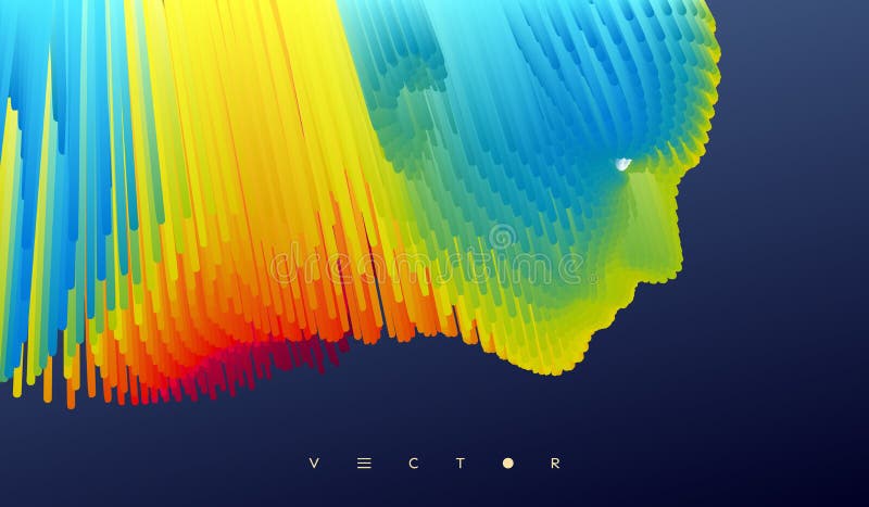 Abstract Digital Human Face. Glitch Technique Portrait Stock ...