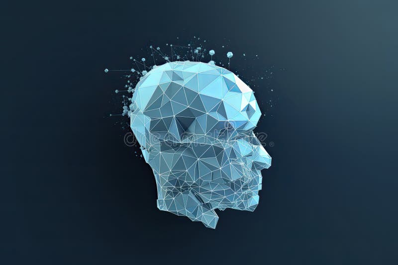 Abstract Digital Human Head Constructing from Cubes. Minimalistic ...