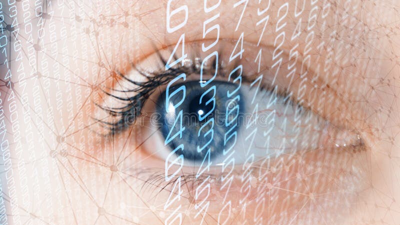 Abstract Digital Identification, Human Face Scanning System Stock Photo ...